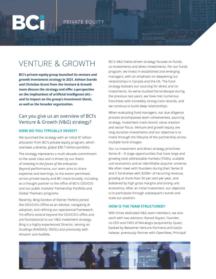 A Deep Dive into BCI's Venture & Growth Strategy